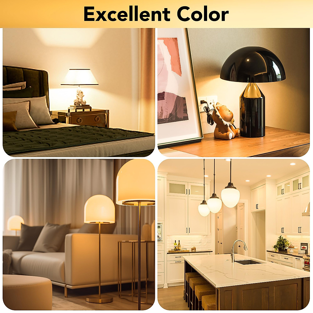 Gina.W led dimmable Light Bulbs 60 watt Soft White Light Bulbs,e26 Light Bulb 800 lumens led Light Bulbs A19 3000K ETL Listed 4 Pack