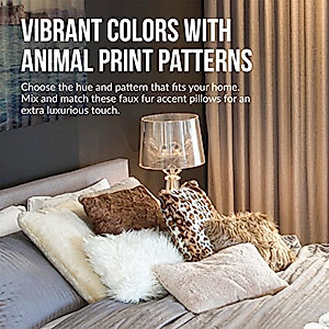 Luxe Fur Throw Pillows for Couch and Bed | Lush Double-Sided Faux Fur Pillow Set of 2 | Belton Gradient Tan Accent Pillows with Insert, 12 in x 20 in