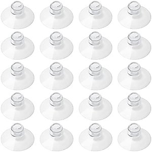 LuluEasy 20 Pieces Clear Suction Cups 30mm Thick Without Hooks Without Holes, Professional Strength Small Plastic Sucker Pads for Home Kitchen Car Radar Detector Festivals Decoration
