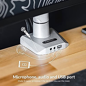 Loctek Monitor Mount Heavy Duty Gas Spring Swing Monitor Arm Desk Mount Stand Fit 10-34 inches Monitor 13.2-33 lbs Weight Capacity