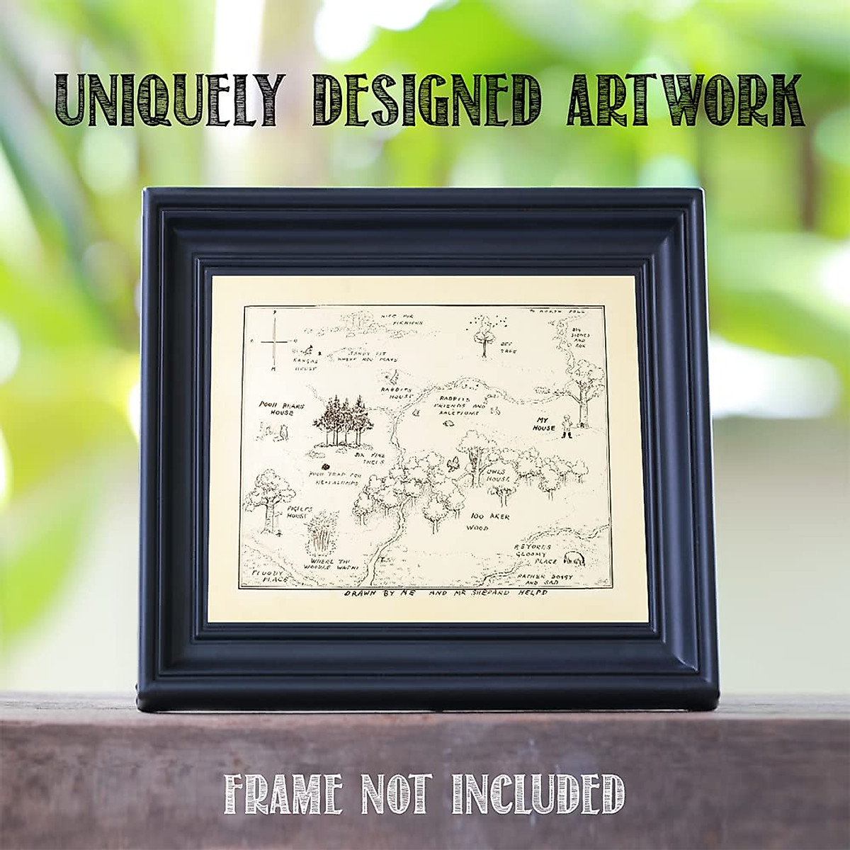 Classic Winnie the Pooh Decorations - Map of The Hundred Acre Wood - 11x14 Unframed Print - Pooh Bear Art, Classic Winnie the Pooh Nursery Decor, Playroom Pooh Bear Decals, Winnie the Pooh Wall Decor