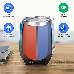 silichee 12 Oz Stainless Steel Tumbler Cups Water Bottle with Lid the Shore the Dead Sea Going into Horizon Insulated Tumblers Vacuum Coffee Mugs for Cold and Hot Drinks,Coffee,Wine