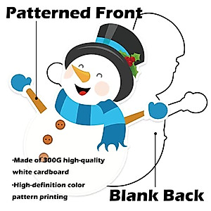 54 Pieces Hello Winter Mini Cut-Outs with 100 Glue Point Dots Assorted Snowman Snowflakes Cartoon Accents Cutouts for Bulletin Board Classroom Decoration School Home Holiday Christmas Winter Party