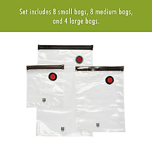 ZWILLING Fresh & Save 20-pc Assorted Sizes Vacuum Sealer Bags, Reusable Sous Vide Bags
