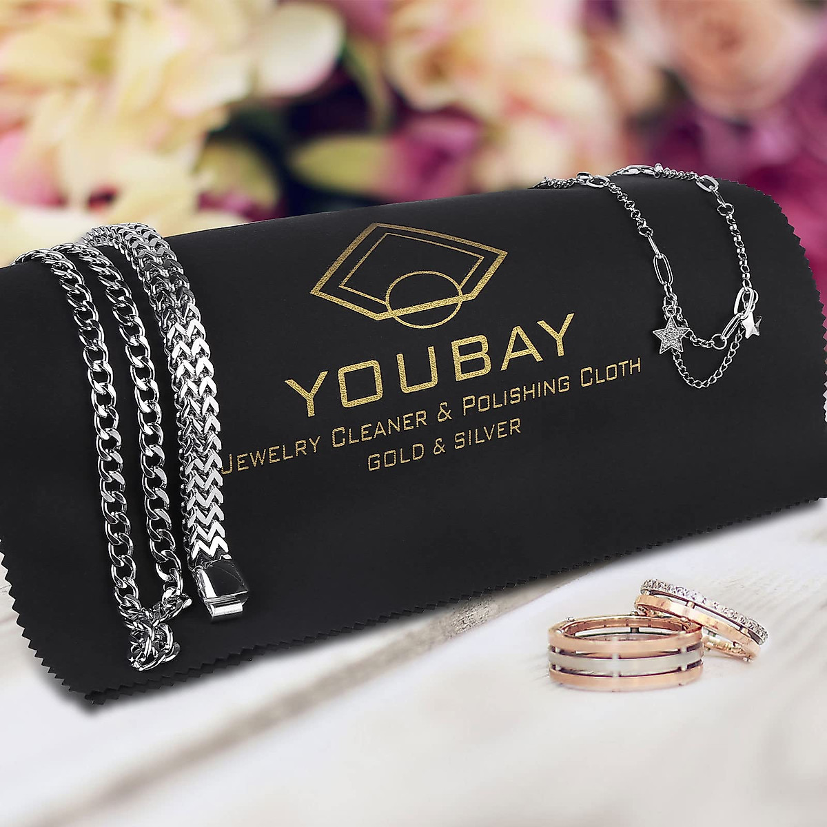 2 Packs Pro Size Jewelry Cleaning Cloth & Silver Polishing Cloth, 11'' x 14'' Jewelry Polishing Cloth for Sterling Silver | Gold | Brass | Platinum, Has Both Cleaning and Polishing Cloth Sewn Together