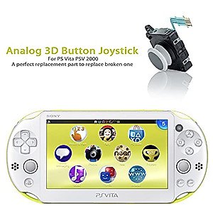 CHENLAN 2-Pack Replacement Joystick Button 3D Rocker Analog ThumbStick Replacement for Sony PSV 2000 PS Vita 2000 2001 White