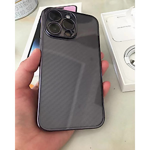 For iPhone 14 Pro Max Back Screen Protector 3D Carbon Fiber Ultra Thin Protective Film-2 packs-Transparent