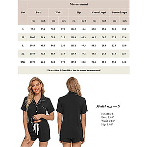 FERDAT Pj Sets Women's Pajamas Button Up Sleepwear 2 Piece Soft Lounge Shorts Pink M