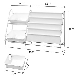 MAHANCRIS Kids Bookshelf and Toy Organizer, 4-Tier Toddler Bookshelf with 2 Toy Storage Bins, Nursery Book Shelves for Classroom, Kids Room, Library, Bedroom, Living Room, White BKBW7501