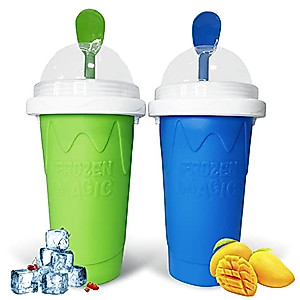 Slushie Maker Cup, Slushie Maker Magic Squeeze Cup Double Layer Squeeze Cup, Homemade Milkshake Maker Cooling Cup DIY for Family