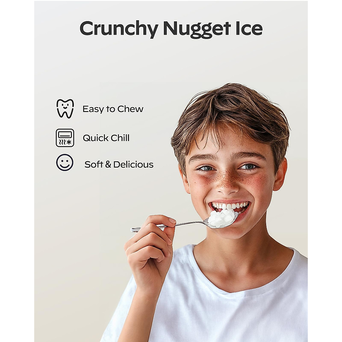 Nugget Ice Maker Countertop, HOMEZAY Pebble Ice Maker with Soft Chewable Pellet Ice, 33 lbs per Day, Compact Ice Machine with Self-Cleaning & LED Indicator for Home, Kitchen, Camping, RV, Office