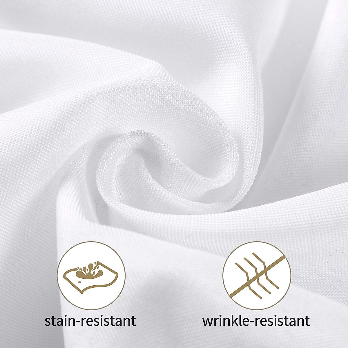 Ascoza 2pack 120 Inch White Round Tablecloth in Polyester Fabric for Wedding/Banquet/Restaurant/Parties