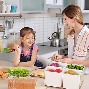 Moretoes 1 Pack Veggie Tray with Lid Sealed Sectioned Fruit Snack Serving Platter Vegetable Storage with 4 Compartments Fruit Storage Containers for Fridge (7.8L)