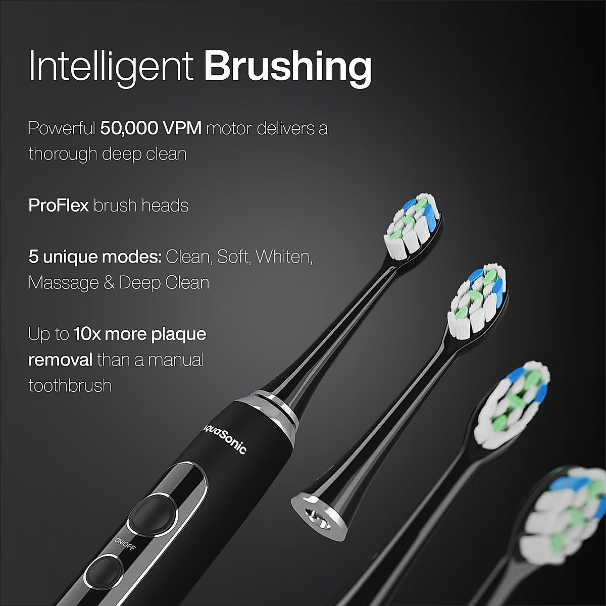 Aquasonic Home Dental Center PRO – Brushing & Flossing Made Easy – Brush & Floss – Power Toothbrush & Water Flosser – Whiter Teeth & Healthier Gums – Black Series Pro+Oral Irrigator