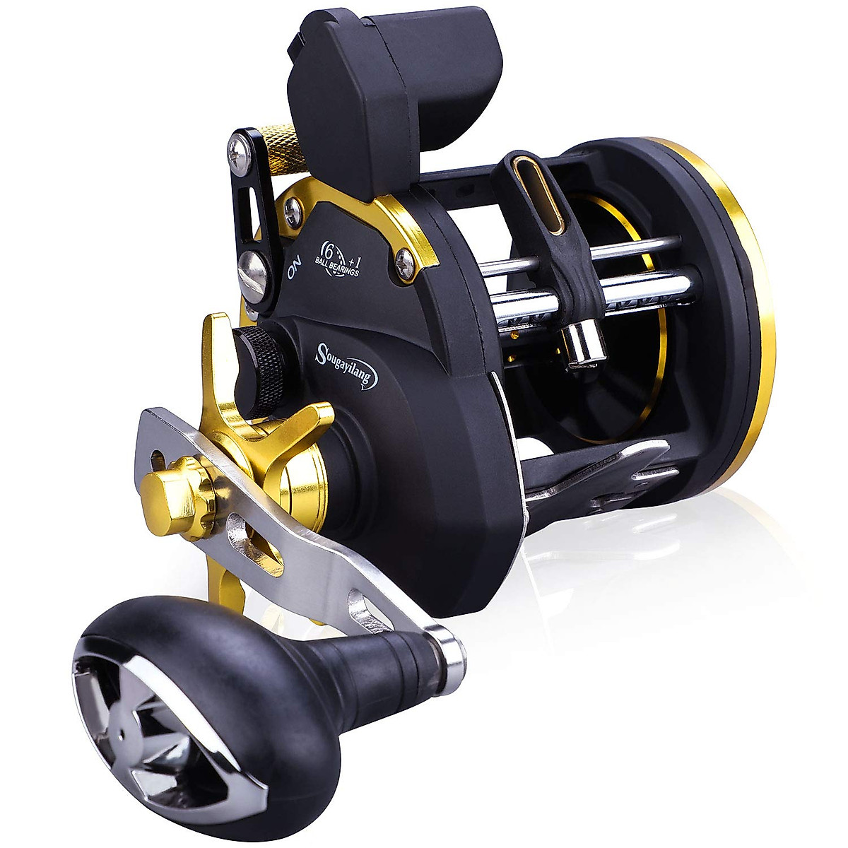 Sougayilang Line Counter Fishing Reel Conventional Level Wind Trolling Reel-TRA 30R