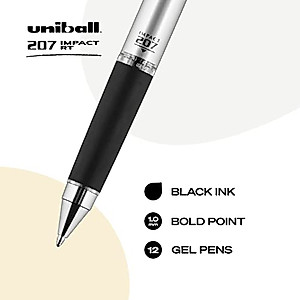 Uni-ball Signo 207, Impact RT Gel Pen 1.0mm Bold Pens, Bulk Pens 12 Pack, Black Ink Pens by Uniball, Try Black Pens, Gel Pens, Colored Pens, Office Supplies, Colorful Pens, Blue Pens Ballpoint