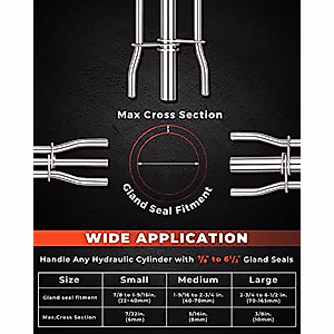VEHIFOMO Hydraulic Cylinder Seal Installation Tools Kit, Hydraulic Cylinder Piston Repair Gland Seal Tools, U Cup Rod Seal Twisters Universal Seal Twistor Install Tool Set (3 PCS)