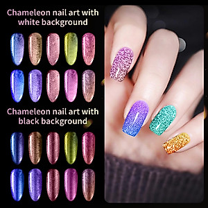 OSBANG 10 Colors Chameleon Mica Powder Color Shift Pigment Powder for Epoxy Resin Painting Soap Making Bath Bombs Candle Making Slime(0.1oz/jar)