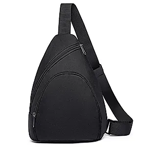 XQXA Sling Bag for Men Lightweight Crossbody Bag Men Hiking Chest Bag Casual Daypack Backpacks Multipurpose One Shoulder Outdoor Travel Bag Phone Bag for Women - Black