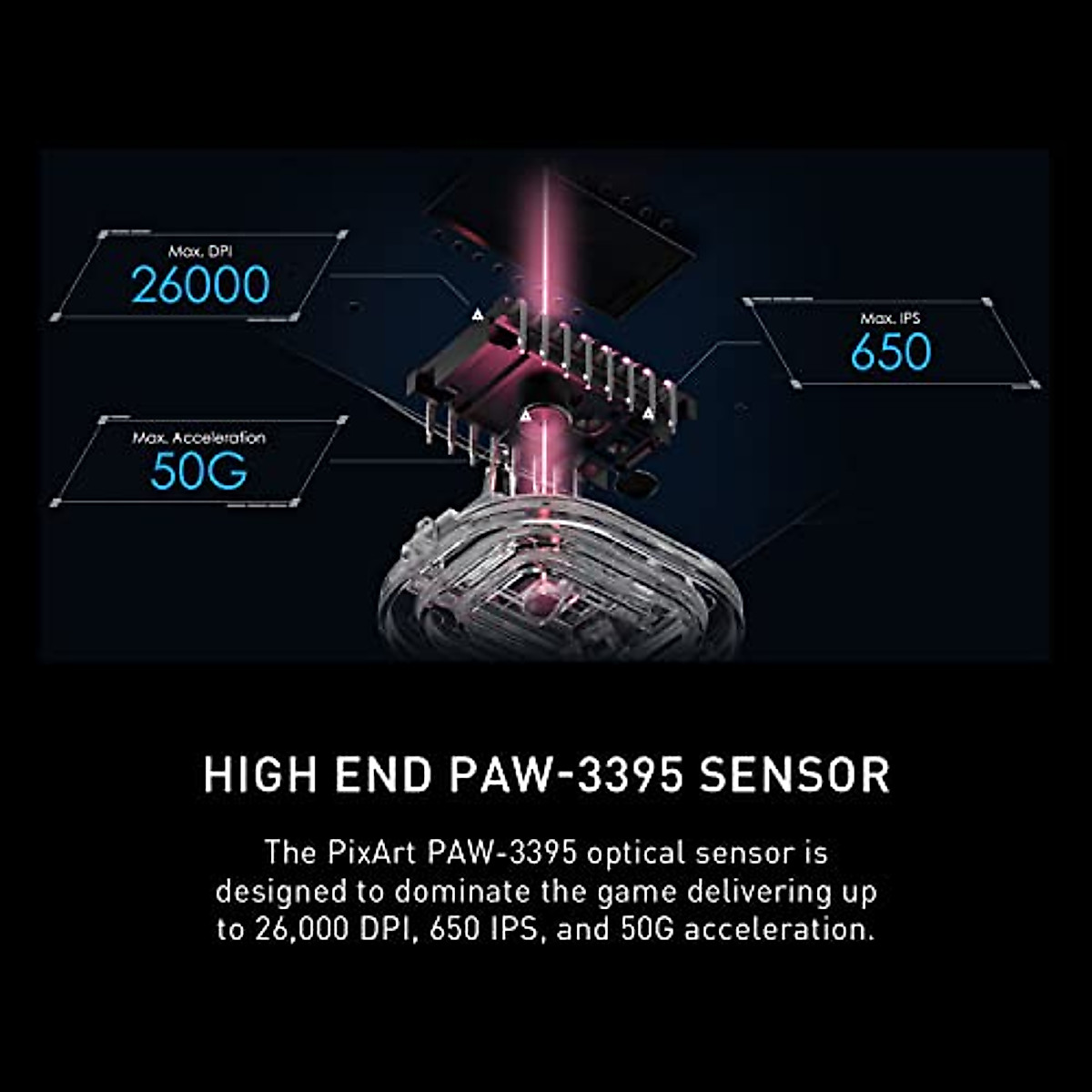 MSI Clutch GM51 Lightweight Wireless Gaming USB RGB Adjustable up to 26000 DPI Desktop Laptop Gaming Mouse (Clutch GM51 Lightweight Wireless)