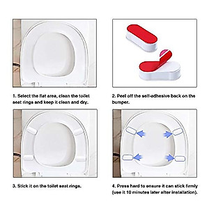 Toilet Seat Bumpers 8 Pack Universal Bidet Seat Spacers Attachment Replacement Stabilizers Strong Adhesive for WC Cover