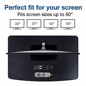 Mount-It! TV Turntable Stand, Rotating Swivel TV Base 32, 37, 40, 42, 47, and 50" TVs, 29 mm Thick Wood, Black