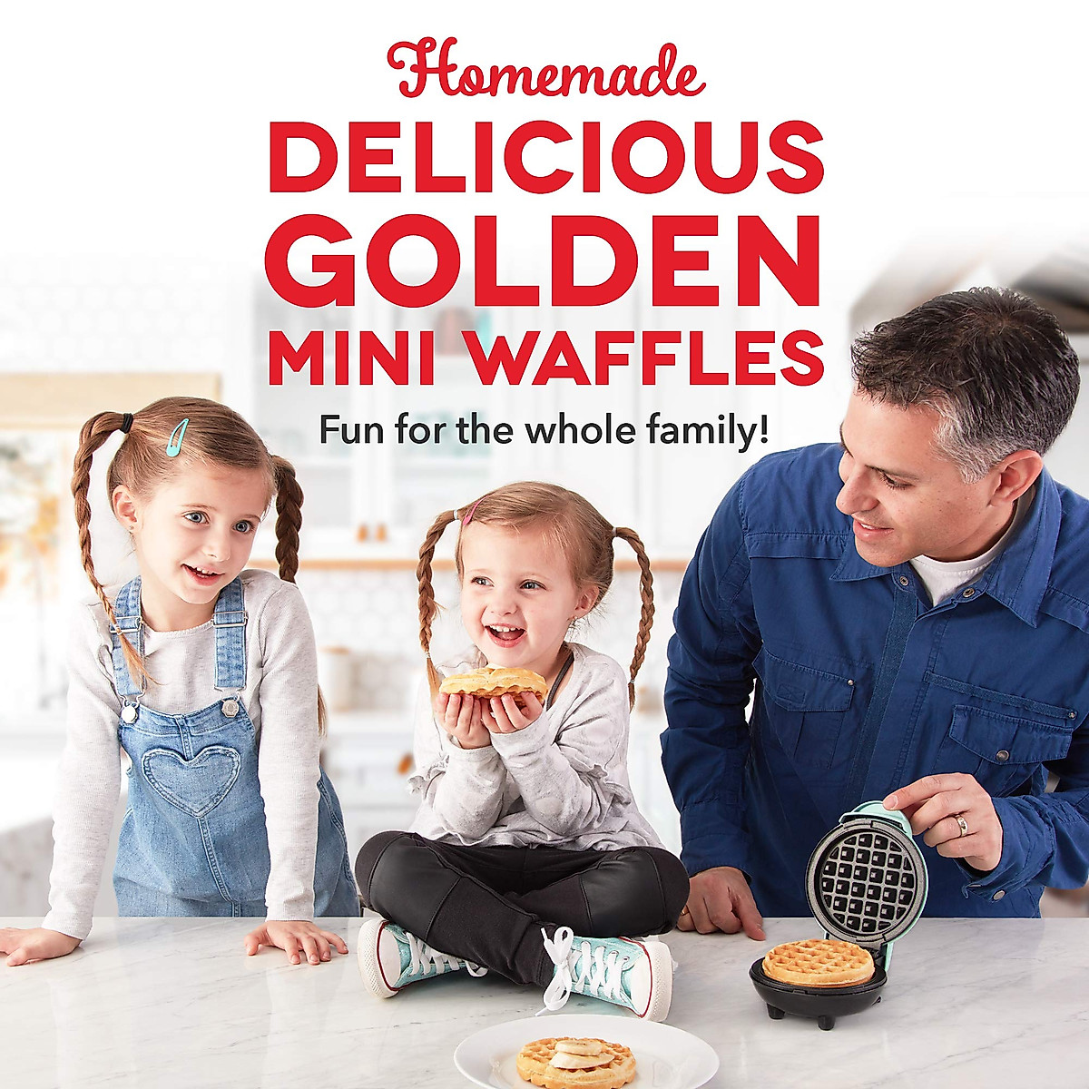 DASH Mini Waffle Maker and Griddle for Individual Waffles, Pancakes, Hash Browns, Eggs and Other On-The-Go Breakfasts, Lunches, and Snacks
