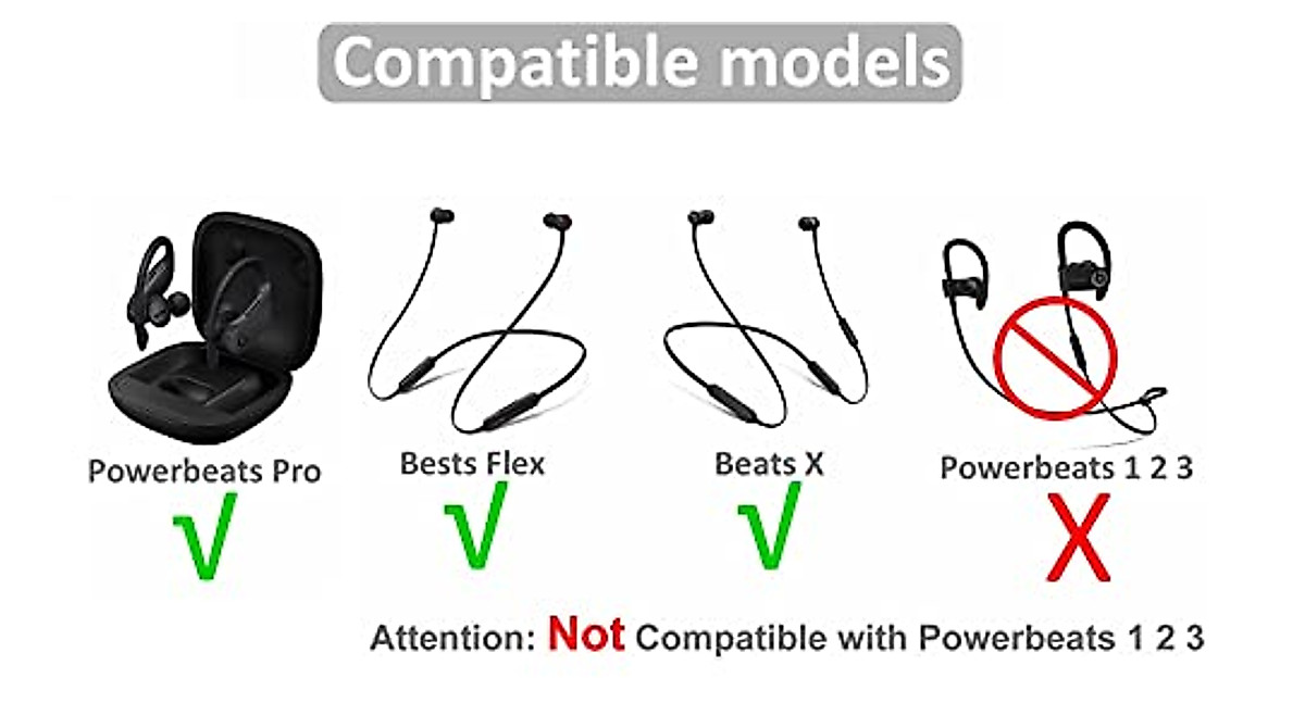 JNSA 8pcs Black Silicone Ear Tips for Powerbeats Pro | Boost Comfort