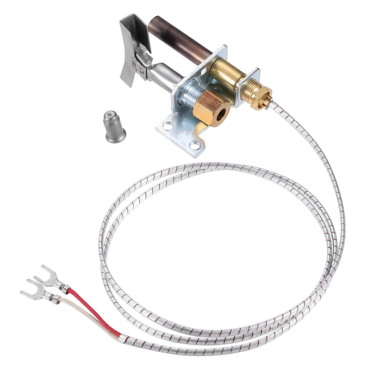 TEENGSE Pilot Burner 750 Millivolt Thermopile Assembly, Natural Gas & Propane Gas Pilot Orifice, Compatible with Cecilware Fryer Imperial Fryer Series