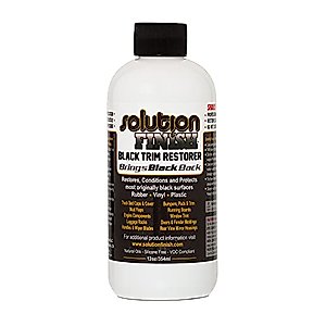 Solution Finish - Black Plastic & Vinyl Trim Restorer - Use for Car and Truck Detailing, No Wet Look, Instantly Revives Color To Trim, Bumpers, Mud Flaps, Etc., Black (12 oz)