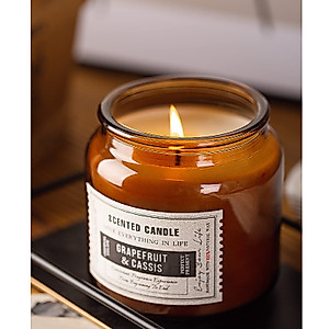 2 Pack Large Amber Grapefruit Candles for Home Scented - Mothers Day 32oz Candles Gifts for Women, Glass Jar Candles Gifts Sets for Women Girlfriend, Candles for Holiday Gifts -Amber