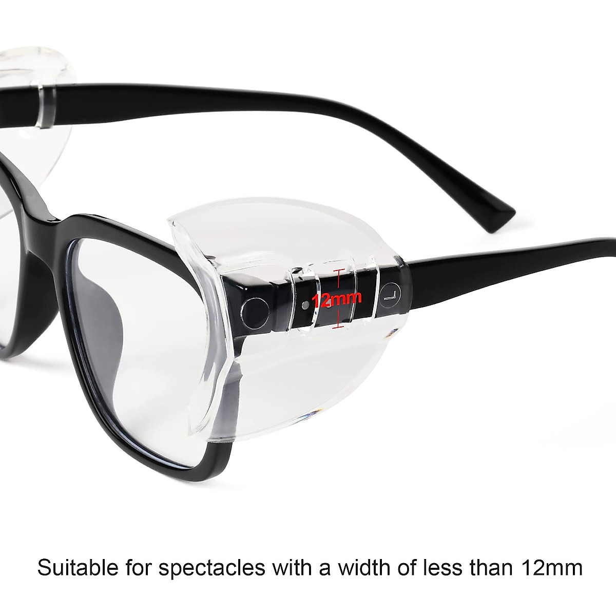 YunTuo 16 Pairs Eye Glasses Side Shields for Prescription Glasses, Slip on Clear Side Shield- Fits Small to Large Eyeglasses