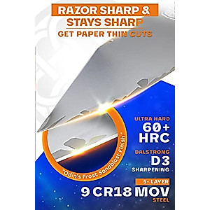 Dalstrong Chef Knife - 8 inch - Valhalla Series - Premium 9CR18MOV HC Steel - Celestial Resin & Wood Handle - Razor Sharp Kitchen Knife - Professional Use - w/Leather Sheath