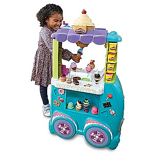 Play-Doh Kitchen Creations Ultimate Ice Cream Truck Toy Playset, Food Truck Toys for Kids, 27 Accessories, 12 Cans, Preschool Toys for 3 Year Old Girls & Boys and Up, Non-Toxic