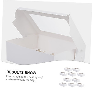 Abaodam 10 Pack Muffin Bakery Cake Boxes Paper Containers for Desserts 6-Grid Storage Boxes White Window Design Food Grade Party Banquet Friendly
