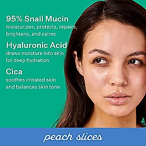 Peach Slices | Snail Rescue Blemish Busting Toner | 95% Snail Mucin | Pore Cleaner | Hydrates & Balances | Korean Skin Care | CICA | Hyaluronic Acid | Non-Comedogenic | Cruelty-Free | 4.05 oz