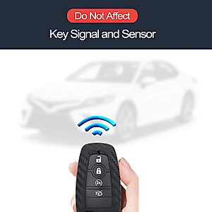 INFIPAR 2pcs Compatible with Ford Mustang Edge Expedition Explorer F-150 Lightning Ranger Bronco Escape Maverick Transit Connect Fusion Carbon Fiber Looks Key Fob Cover Case Key Chain Protector Holder