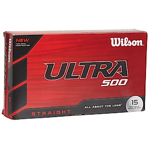 Wilson Ultra 500 Straight Golf Ball (15-Pack), White