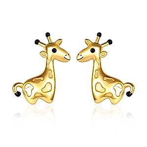 WINNICACA Giraffe Stud Earrings Sterling Silver Giraffe Gifts Hypoallergenic Cute Animal Giraffe Jewelry Gifts for Girlfriend Women Birthday Christmas