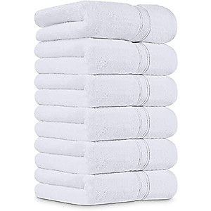 Utopia Towels [6 Pack Premium Hand Towels Set, (16 x 28 inches) 100% Ring Spun Cotton, Ultra Soft and Highly Absorbent 600GSM Towels for Bathroom, Gym, Shower, Hotel, and Spa (White)