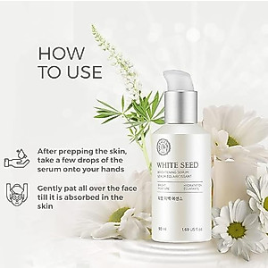 The Face Shop Whiteseed Brightening Serum | Deep Skin Brightening, Boost Moisturization & Pore Minimize | Skin Texture & Clarity Improvement, Dullness Reducing, 1.69 Fl Oz