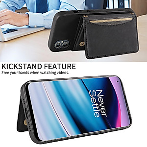 Phone Case For OnePlus Nord N20 5G Wallet Cover with Crossbody Shoulder Strap and Leather Credit Card Holder Pocket Slim Cell Accessories One Plus N 20 G5 1 Plus 20N 1plus One+ 1+ N205G Girls Black