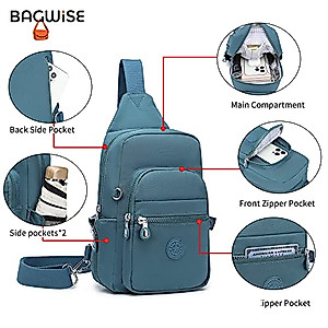 Women Sling Backpack Crossbody Bags for Women, Unisex Crossbody Purse Bag, Sling Bag, Lightweight and Compact Sling Backpack (Ice Blue)