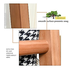 FUIN 6ft Wooden Blanket Ladder Farmhouse Decorative Wall Leaning Rack Holder Display Throw Quilt Rustic Towel Ladder for Bathroom, Light Brown