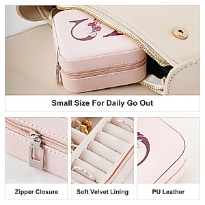 CASEGRACE Travel Jewelry Case Small Jewelry Box for Earrings Rings Necklace Travel Essential Accessories Back to School Portable Jewelry Case for Girls Bridesmaid Gifts Birthday Gift for Women, L