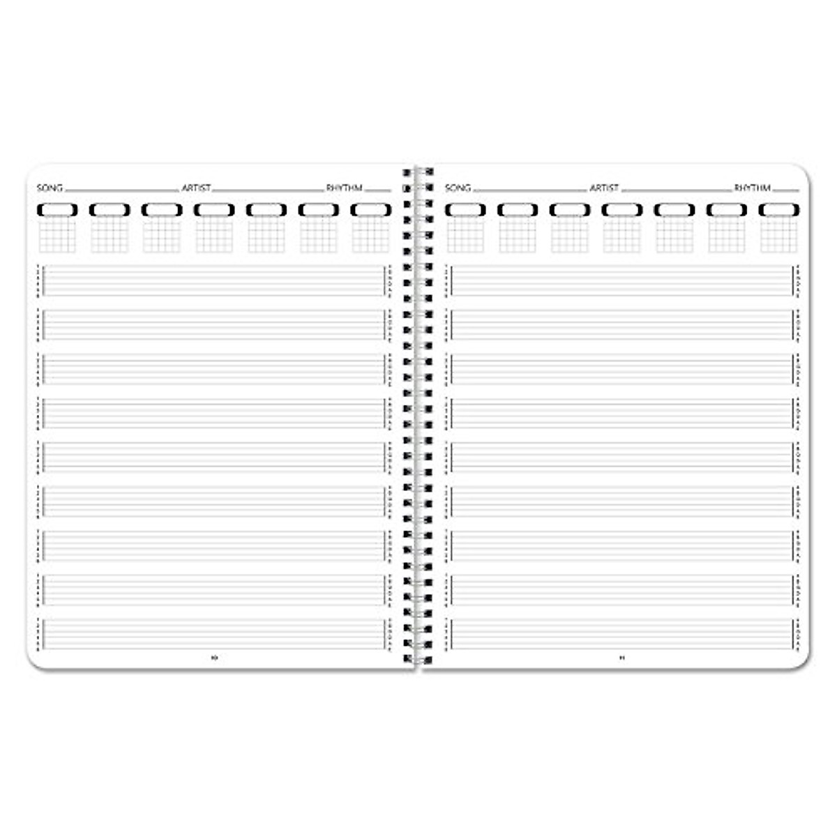 BookFactory Guitar Tablature Notebook/Guitar Music Tabs Journal - 120 Pages, Wire-O, 8 1/2 x 11 Tablature Format (JOU-120-7CW-A(Guitar-Tabs))