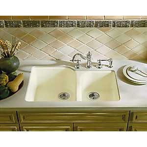Kohler K-5931-4U-0 Executive Chef Undercounter Kitchen Sink, White