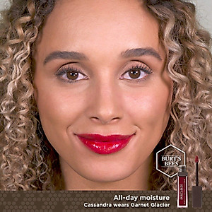 Burt's Bees 100% Natural Glossy Liquid Lipstick, Garnet Glacier, 1 Tube