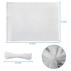 Shappy 100 Pieces Empty Sandbag Heavy Duty Flooding Outdoor Woven Polypropylene Sand Bags with Solid Ties for UV Protection Emergency Situation Roadblock Building Construction, 26 x 14 Inches (White)