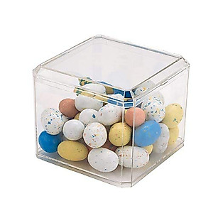 Pioneer Plastics 028C Clear Square Plastic Container, 3.75" W x 3.0625" H